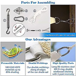 AwnPro Equilateral Triangle Shade Sail 6' x 6' x 6' Canopy to Block Sunlight for Outdoor Patio Garden Patio Deck Pergola (Brown)