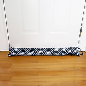 KindoBest Door Draft Stopper Moroccan Pattern - 35”L x 5”W x 2.5”H Heavy Duty Durable Door/Window Draft Blocker（Black）