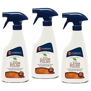 Guardsman Clean & Polish For Wood Furniture - Woodland Fresh - 16 oz Spray - Silicone Free, UV Protection - 461100 (3 PACK)