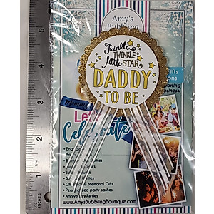 Mommy to Be & Daddy to Be Pin Twinkle Little Star Baby Shower Pin for parents to wear, White & Gold, It's a Girl, It's a Boy Baby Sprinkle