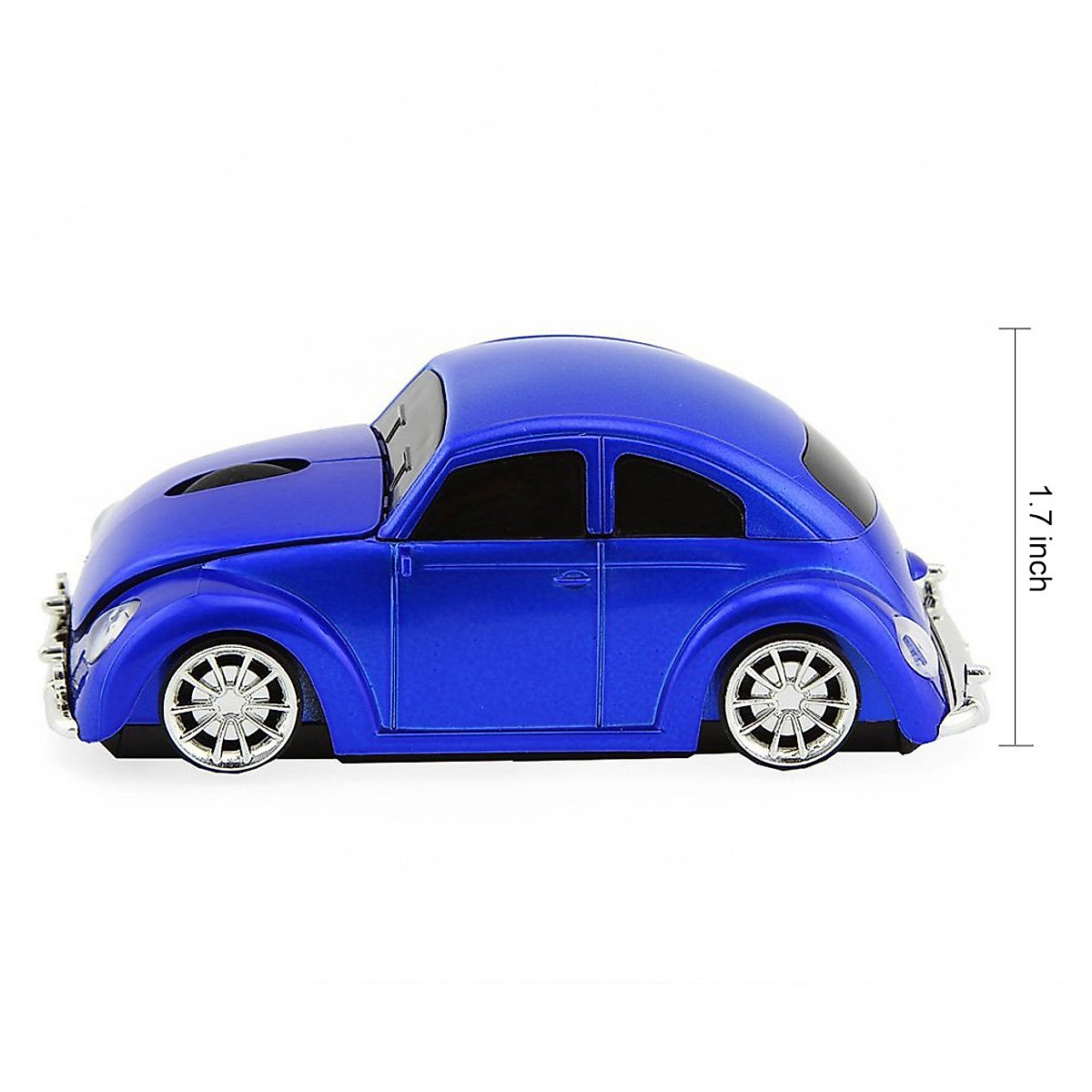 Aodyow 2.4GHz Wireless Mouse Cool Sport Car Shape Optical Gaming Mouse Cordless Mice 3 Buttons 1600DPI with USB Receiver for PC Laptop Computer (Blue)