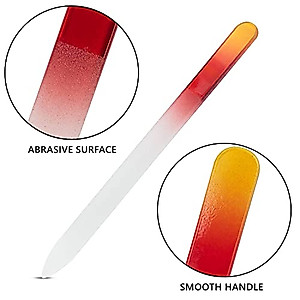 EAONE 20 Pieces Glass Nail File, Crystal Nail File Double Sided Etched Filing Surface Finger Nail Files, Professional Mix Gradients Colors Manicure Nail Care, 10 Color,Bulk Gift Mothers Day Gifts