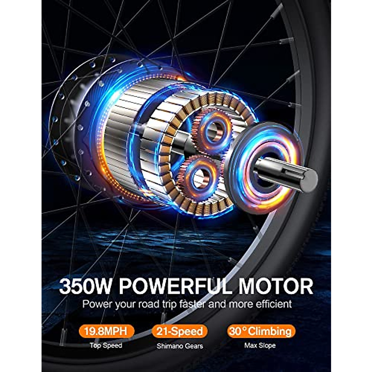 TotGuard Electric Bike for Adults, 26'' Ebike with Peak 500W Motor, Up to 50 Miles Electric Mountain Bike with Lockable Suspension Fork, Eletric Bicycle with 36V 374Wh Battery, 21 Speed, LCD Display