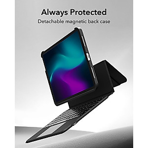 ESR Ascend Keyboard Case for iPad Air 11-Inch (2024 M2) & iPad Pro 11 (4th/3rd/2nd/1st Gen), iPad Air 5th/4th, Magnetic Detachable, Adjustable Portrait/Landscape Stand, Black