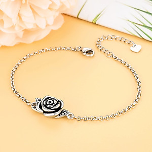 XIUDA Urn Bracelet for Ashes Rose Ashes Bracelet for Women Cremation Bracelet Ashes Holder Bangle Link Chain
