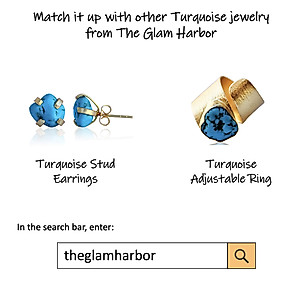 Handmade Raw Gemstone Stud Earrings 18K Gold Plated Birthstone Hypoallergenic Crystal Jewelry by TheGlamHarbor (turquoise)