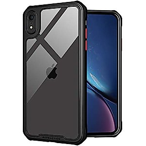 TENOC Phone Case Compatible for iPhone XR Case, Clear Back Cover Bumper Cases for XR 6.1-Inch, Black