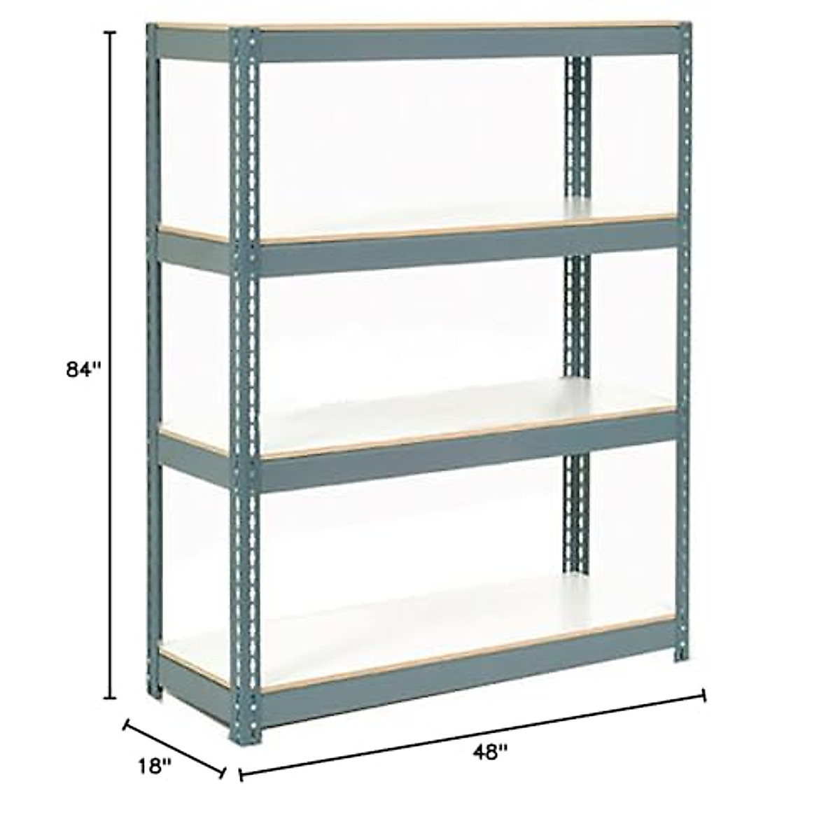 Global Industrial Extra Heavy Duty Shelving 48Wx18Dx84H 7 Shelves 1500 lbs. Cap. Per Shelf GRY