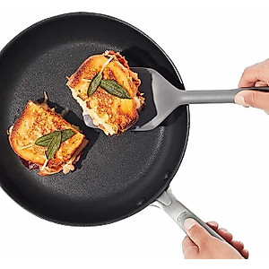 OXO Softworks Frying Pan Skillet 10.5" and 12" Set, 3-Layered German Engineered Nonstick Coating, Induction Stovetop Safe, Dishwasher Safe, Oven Safe, Black