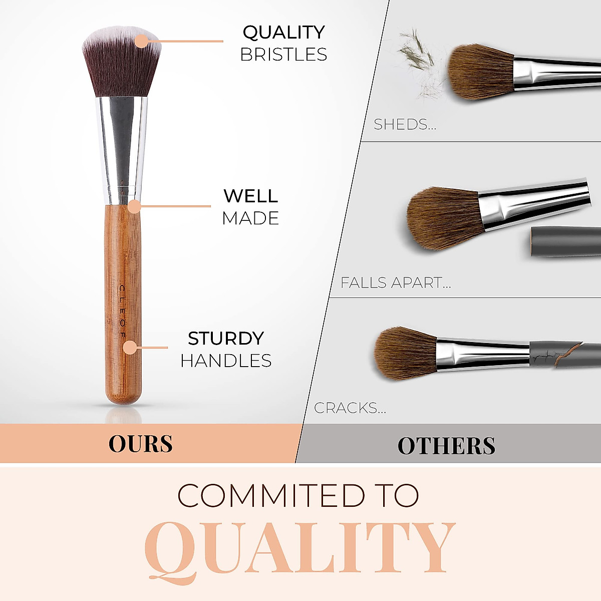13 Bamboo Makeup Eye Brow Brushes Professional Set - Vegan & Cruelty Free - Eye shadow, Eyebrow, Eyeliner, Blending, Foundation, Blending, Blush, Powder Kabuki Brushes.…