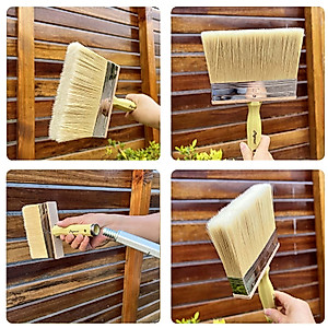 6 Inch Extra-Wide Paint Brush Large Block Stain Brushes Heavy-Duty Household Bristle Paint Brush for Walls, Dusting, Masonry, Wood Deck and Fence Stain Applicator by Magimate