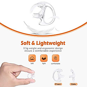 Zeadio Earmould Earpiece Earbud Earplug for Two-Way Radio Coil Tube Audio Kits (Clear, Pair of 8)
