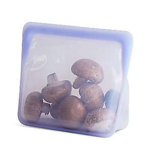 Stasher Platinum Silicone Food Grade Reusable Storage Bag, Lavender (Stand-Up Mid) | Reduce Single-Use Plastic | Cook, Store, Sous Vide, or Freeze | Leakproof, Dishwasher-Safe, Eco-friendly | 56 Oz