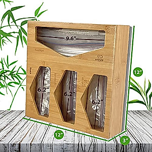Bamboo Ziplock Bag Organizer for Drawer, Storage Bag Organizer for Kitchen, Plastic