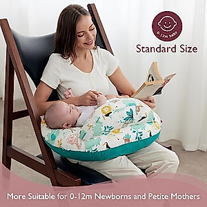 Momcozy Original Nursing Pillow and Positioner - Standard Size Feeding Pillow | Breastfeeding, Bottle Feeding, Baby Support | with Adjustable Waist Strap and Removable Cotton Cover, Animal Forest
