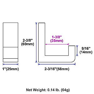 APLusee Robe Towel Hook, 304 Stainless Steel Modern L Shape Practical Coat Hook, Utility Shower Towel Hanger for Bathroom Kitchen Home Storage (Brushed Gold)