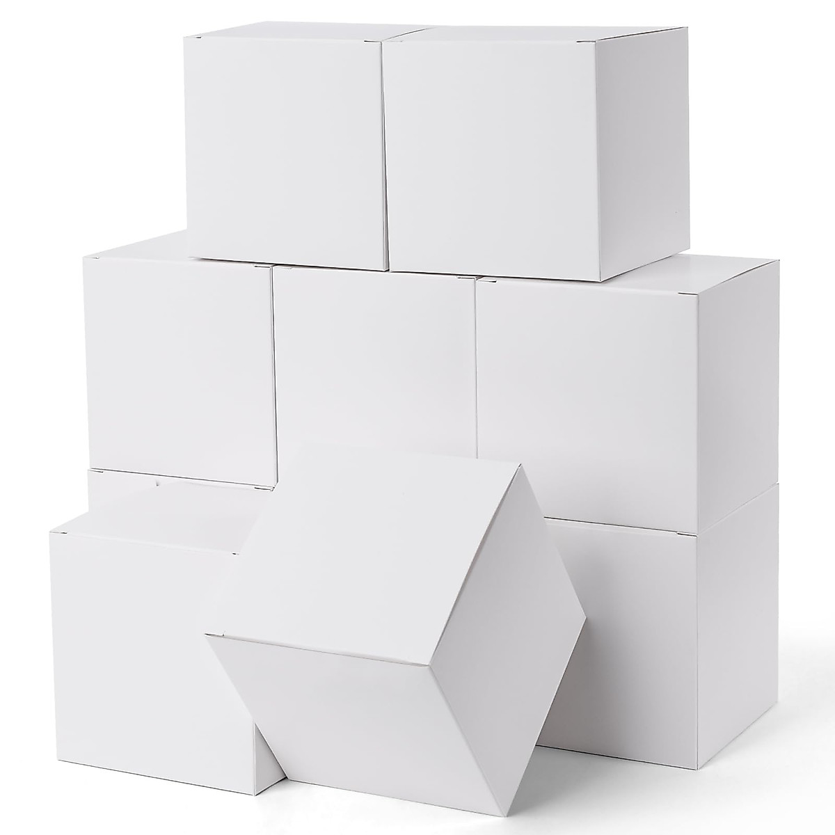 Shindel 50PCS Small Gift Boxes, 4x4x4 Inch White Gift Boxes with Lids Candy Treat Boxes Favor Boxes Candle Boxes for Birthday Bridal Shower Wedding