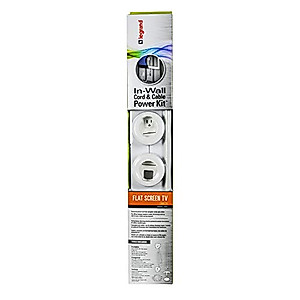 Legrand Wiremold CMK70 In Wall TV Power Grommet Kit, Cable Management Kit, Mounting Brackets, Fish Tape, and Hole Saw Included, White (1 Pair)