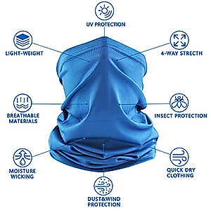 6Pcs Neck Gaiter Cycling Scarf Magic Headband for Men Women, Face Cover Bandana Dust Sun Wind Protection Headwear Balaclava for Yoga Hiking Fishing Motorcycling Camping Sailing