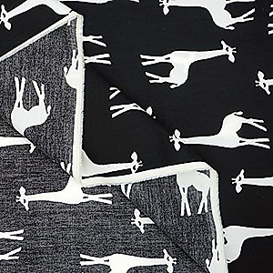Master FAB Cotton Fabric by The Yard for Sewing DIY Crafting Fashion Design (Giraffe Print on Black)