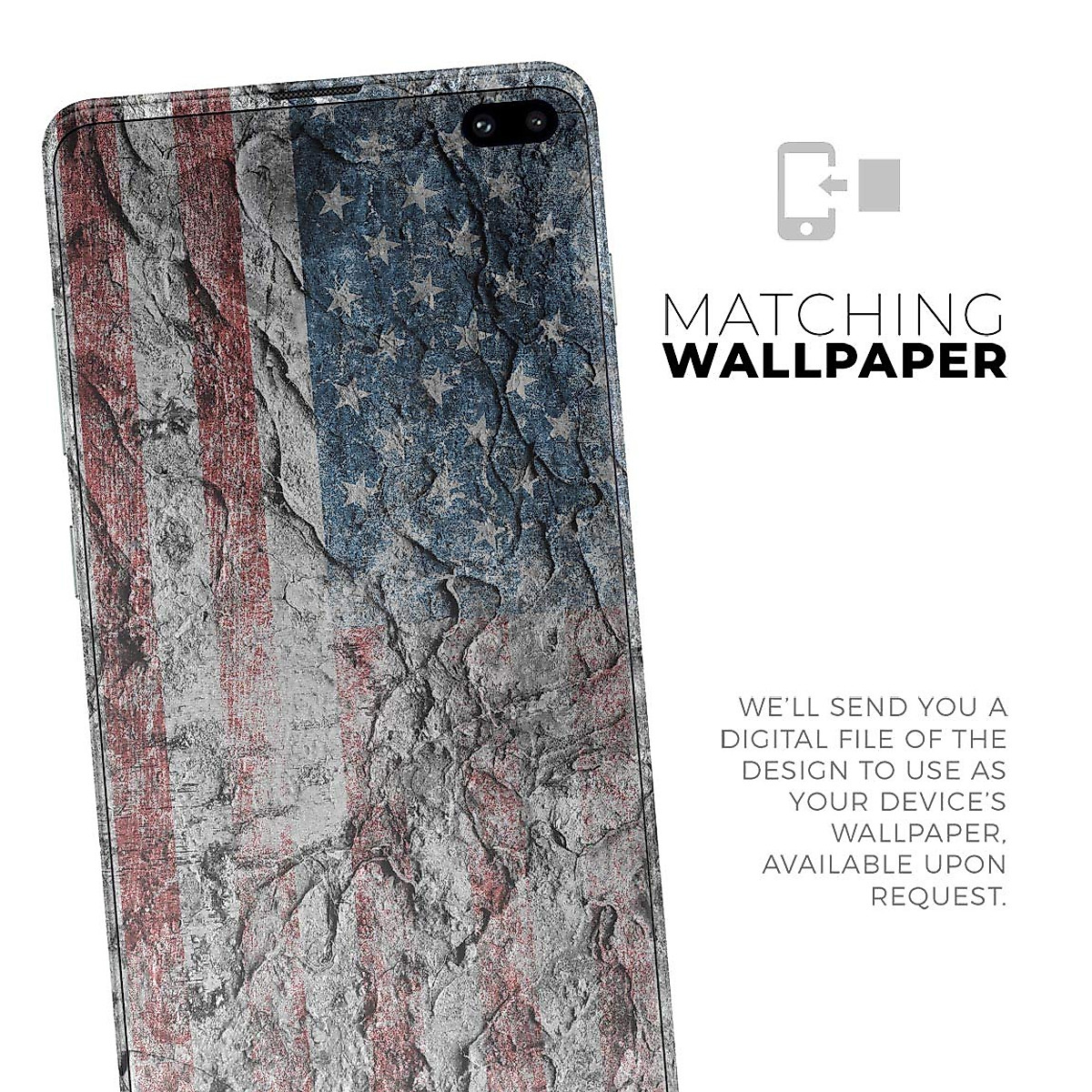 DesignSkinz Aged and Wrinkled American Flag Protective Vinyl Decal Wrap Skin Cover Compatible with The Samsung Galaxy S20 (Screen Trim & Back Glass Skin)