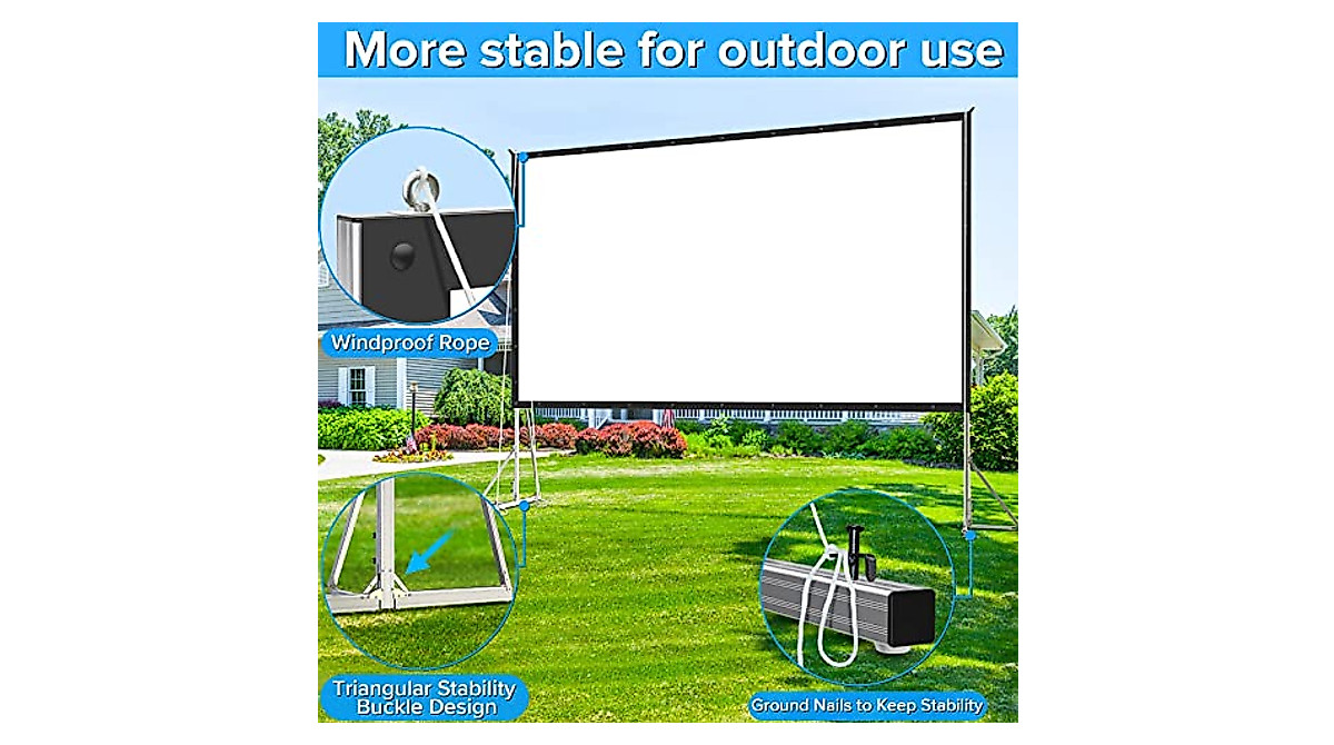 JWSIT 250 inch Projector Screen with Stand | Portable 4K