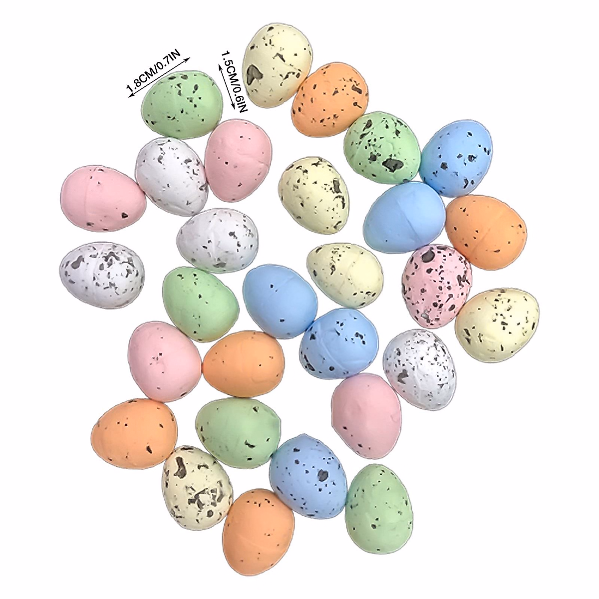 20pcs Easter Eggs Speckled Eggs Decorations Pastel Speckled Eggs Decorative Easter Eggs for Farmhouse Easter Spring Party Favors Basket Fillers Seasonal Table Setting Gnome (Yellow, One Size)