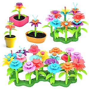Flower Building Toy Garden Building Blocks Toy Set for Kids, 101 PCS Educational Toy Creative Playset for Age 4,5,6,7 Year Old Gifts