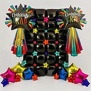 Black And White Square Foil Balloons Wall Backdrop Double Sided Balloon Arch Garland Kit for Anniversary Bachelorette Birthday Engagement Bridal Baby Shower Party Decorations