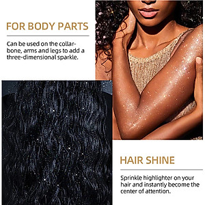 Yeweian Body Glitter, Polvo De Hadas Face Highlighter Makeup Powder, Body Shimmer Fairy Makeup, Bronzer Shine Foundation Blush, Lip Eye Hair Body Glitter Spray Powder Makeup (01Silver White)