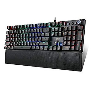 Adesso RGB Programmable Mechanical Gaming Keyboard with Detachable Magnetic Palmrest, 108 Keys, Black