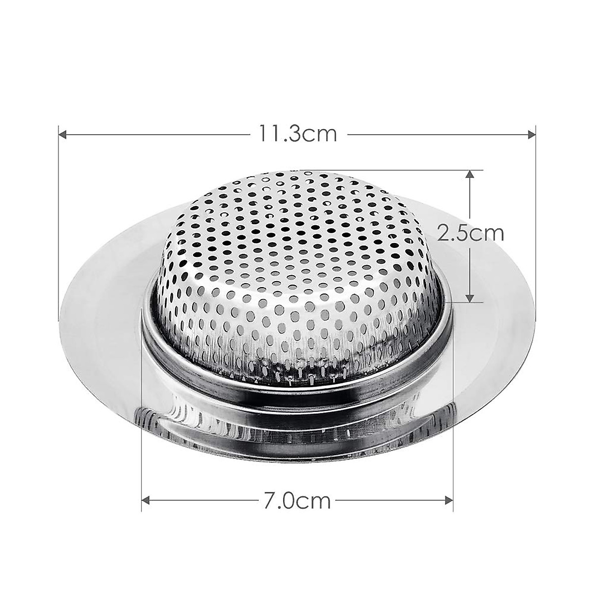 Kitchen Sink Strainer Basket Drain Catcher (2-pack) - 4.5” Diameter, Wide Rim, Premium Stainless Steel Sink Disposal Stopper, Anti-Clogging Micro-Perforation 2mm Holes Basket Drains Sieve - Rust Free
