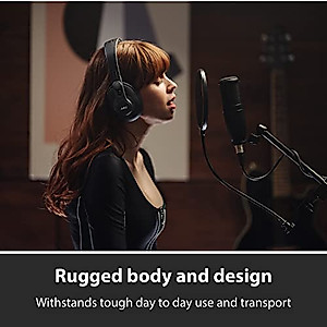 AKG Pro Audio P120 - Affordable 2/3-Inch Diaphragm Condenser Microphone for Clear Vocals & Instruments. Studio Recording or Live. XLR Connector. Black