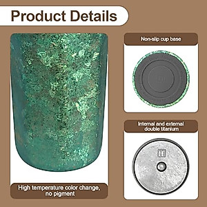 LILEEE Titanium Travel Tumbler Mug with Straw - 12oz Leakproof Insulated Coffee Cup for Hot & Cold Drinks, BPA Free, Durable & Lightweight, Great for Outdoor & Gift Use (Ice Green)