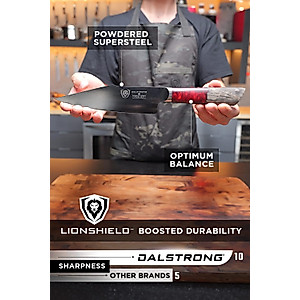 Dalstrong Santoku Knife - 7 inch - Spartan Ghost Series - Premium American Forged S35VN Powdered Steel Kitchen Knife - Razor Sharp Kitchen Knife - Maple & Red Resin Handle - Vegetable Knife - Sheath