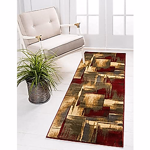 Unique Loom Barista Collection Area Rug - Timor (2' 2" x 6' 1" Runner, Multi/ Red)