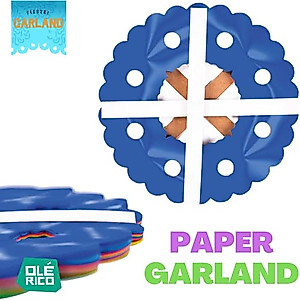 Rainbow Garland 5 Pack - Ideal for Rainbow Party Decorations, Fiesta Party Decorations, Mexican Party Decorations, Party Streamers Supply - 10 Feet Long Each | 9 Inch Diameter by OLÉ RICO