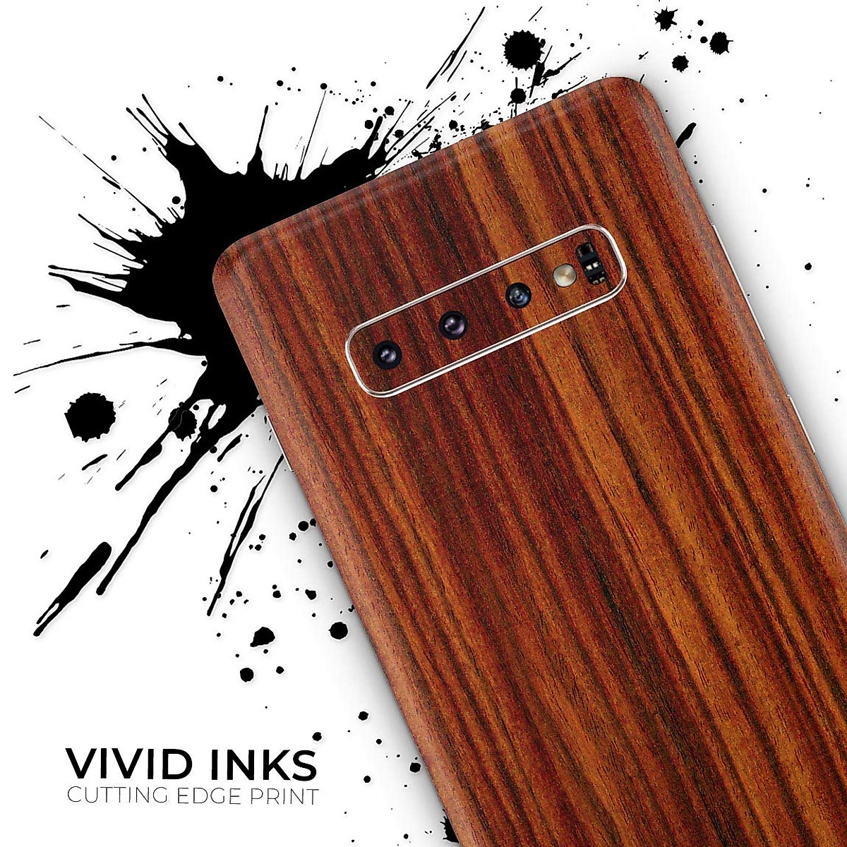 DesignSkinz Bright Red Ebony Woodgrain 2 Protective Vinyl Decal Wrap Skin Cover Compatible with The Samsung Galaxy S20 (Screen Trim & Back Glass Skin)