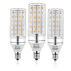 E12 LED Bulbs,12W LED Corn Light Bulb, E12 LED Bulb 100W Equivalent 1200 Lumen 3000K Warm White, Non-Dimmable LED Candelabra Light Bulbs, E12 Candelabra Base Chandelier Light Bulbs, Pack of 3