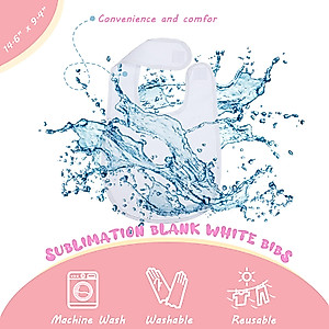 SATINIOR 20 Pcs Sublimation Blank Baby Bibs Bandana Drooling Teething Bibs, One Size, White