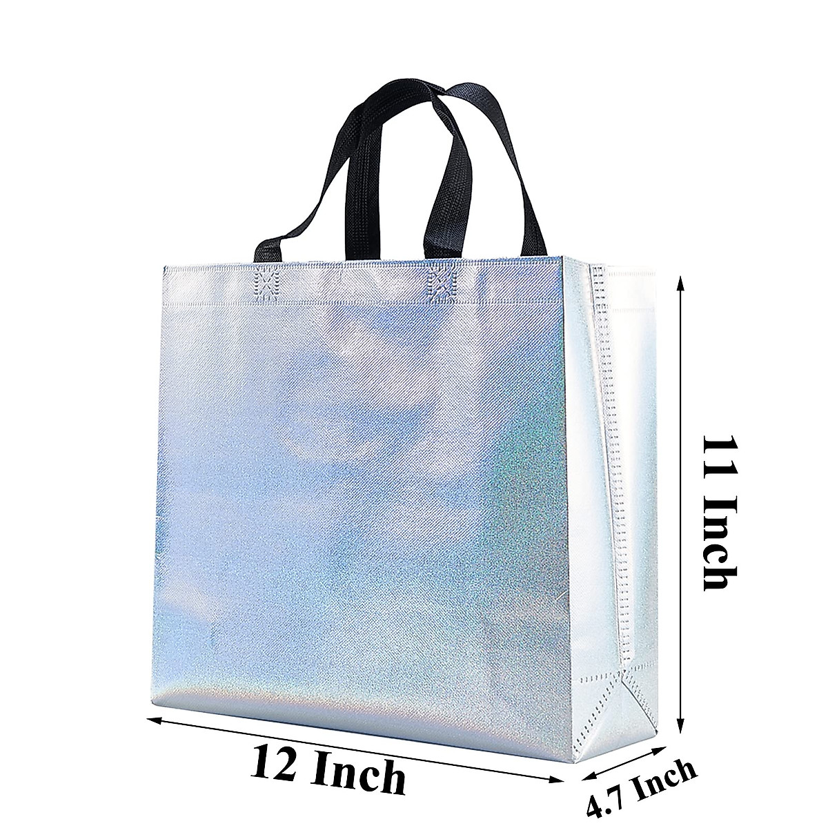 FOCCIUP 12 Pcs Non-woven Reusable Gift Bags Birthday Bag with handles Favor Bags for Party Christmas
