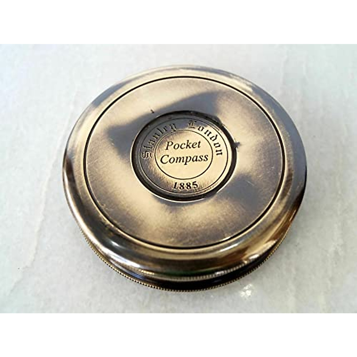 Brass Compass Antique Nautical Maritime 3" Poem Compass Stanly London 1885 Pocket Compass