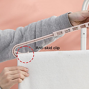 Foshine 4 Pack Extra Large Hangers Big Clothes Hangers Enlarge Adjustable Shoulder 16.5"-26" Drying Hanger Sturdy for Wide Polos Tops Cardigans Quilt Bath Towel Big and Tall Shirts (Light Pink)