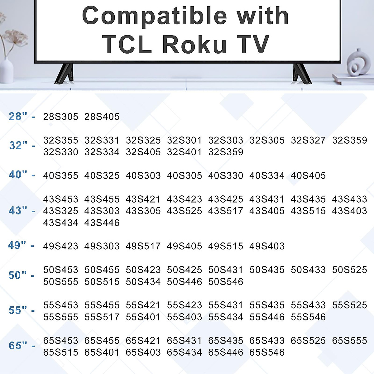 [Upgraded Version] TV Base Stand for TCL 28" 32" 40" 43" 49" 50" 55" 65 inch Roku TV Legs, TV Legs for TCL Roku TV Stand Legs with Screws Set