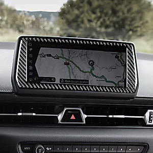 AIRSPEED Car Central Navigation Screen Panel Cover Carbon Fiber Center Console Auto Interior Trim Sticker for Toyota Supra GR A90 A91 MK5 2019-2022, Black