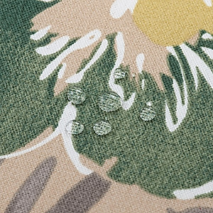 Magpie Fabrics Inflatable Stool Ottoman Pouf D20 xH9, Outdoor Round Footrest Footstool with Foot Pump, Portable for Patio Garden Travel Camping - Green Floral