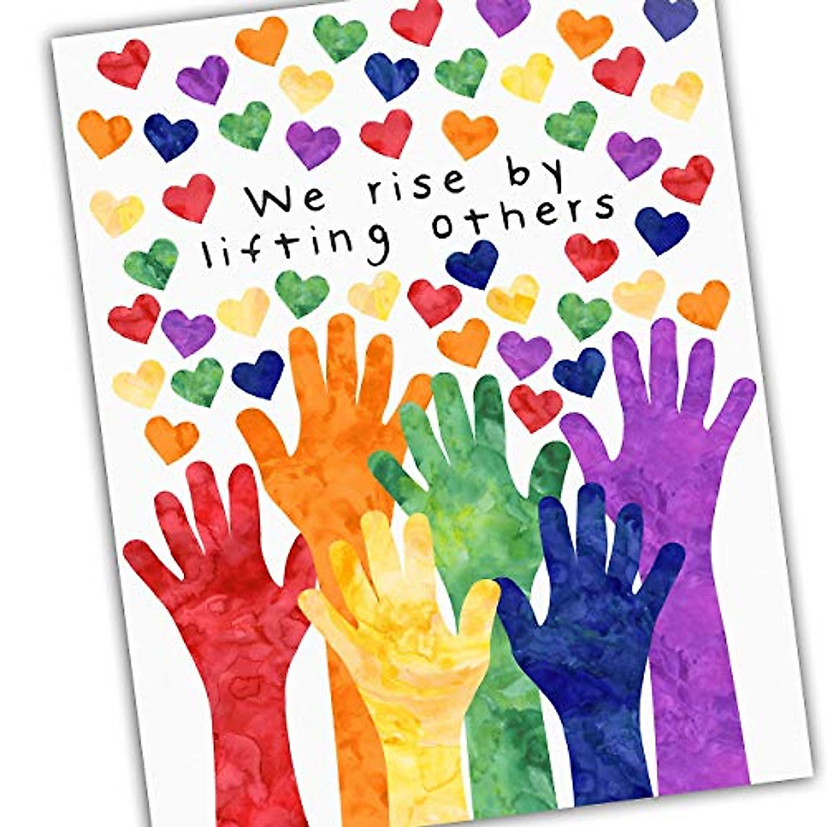 Inclusivity and Diversity Art for Kids We Rise By Lifting Others Promote Unity Celebrate Diversity Rainbow Colors Classroom Art UNFRAMED Poster 5x7" 8x10" 11x14" 16x20" 24x36"