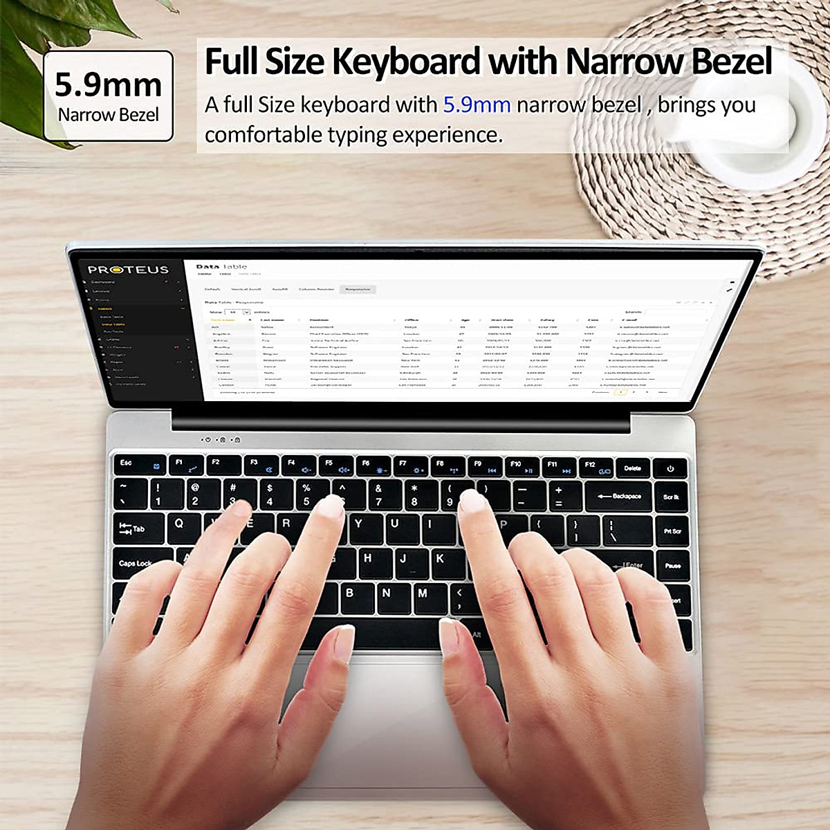 VGKE B14 Windows 10 Laptop, 14 inches Full HD 1920*1080 IPS 100% sRGB Display, Itel X7-E3950 Quad-Core, 6GB LPDDR3, 128GB SSD, Expandable 1TB, 4K, WiFi, BT4.0 (Silver)