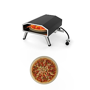 RIEDHOFF 16" Gas Outdoor Pizza Oven, [Automatic Rotating] [Foldable Legs] Portable Pizza Maker, 1000°F 8000W [Quickly Bake] [Stainless Steel] Rotatable Pizza Grill for Outdoor Cooking Camping