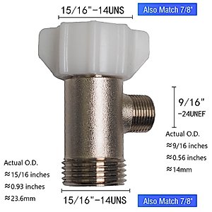 Bidet T Adapter - T Valve Adapter for Bidet, 3 Way Adapter or Tee Connector, Made of Brass (15/16″ x 15/16″ x 9/16″ or 7/8″ x 7/8″ x 3/8″) Thread Code 15/16"-14UNS, Thread Branch 9/16"